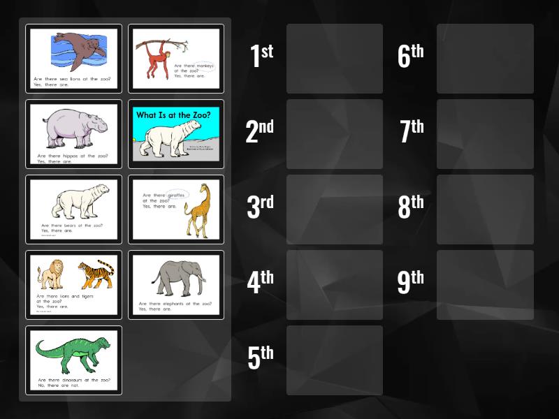 Ordinal numbers: What is at the zoo - Orden correcto