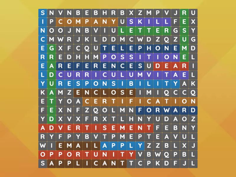 application letter - Wordsearch