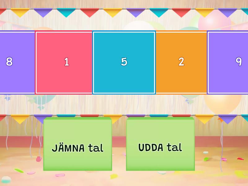 JÄMNA eller UDDA tal? - Speed sorting