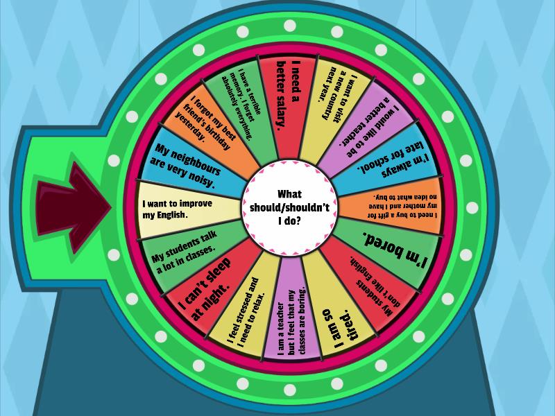 Modal verb: Should - Spin the wheel
