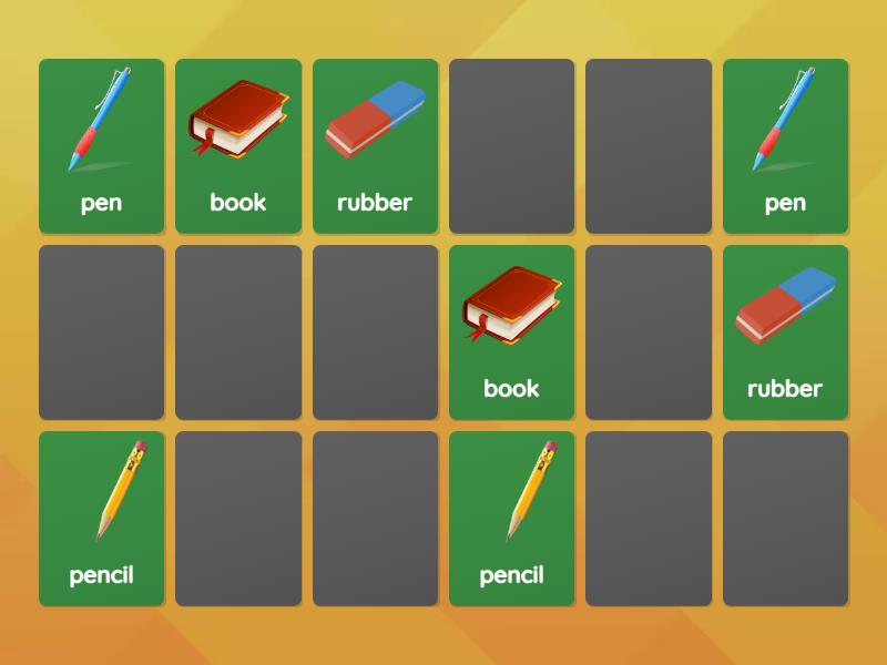 FF1, Unit 1, School things - Matching pairs