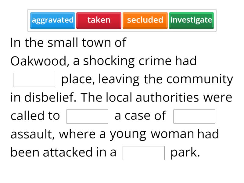 Crime C1 - Complete the sentence