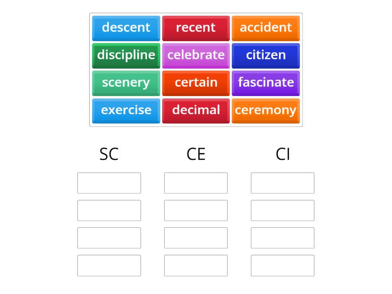 Spelling 8 C - Group sort
