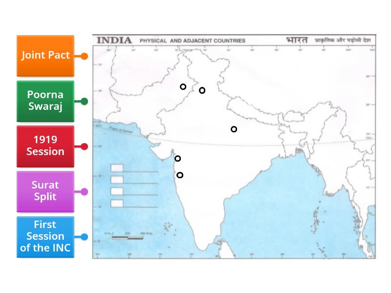 History Lesson-12 MAP Showing the Centers of the INC sessions ...
