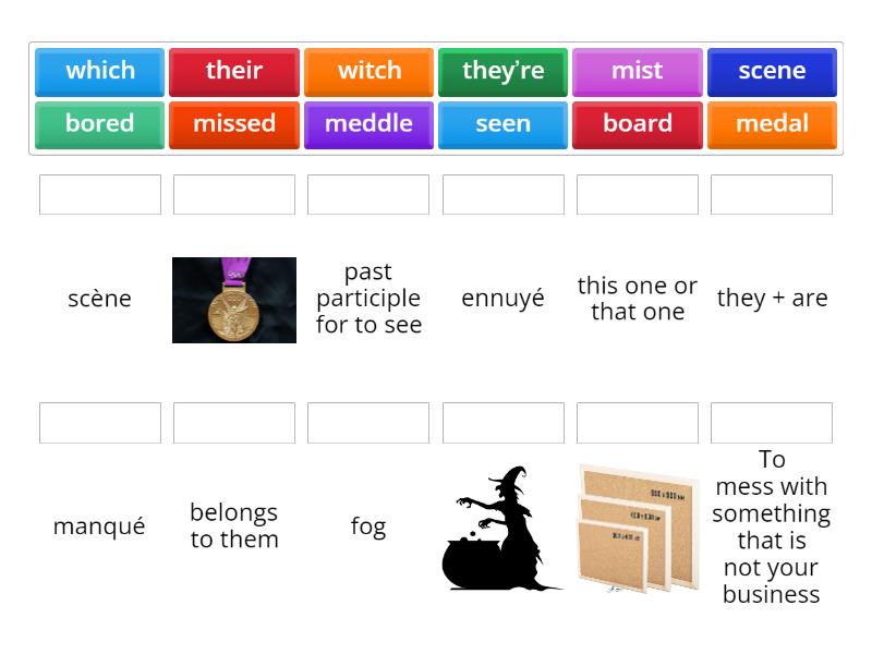 Spelling List 6 C: Homophones and near homophones - Match up