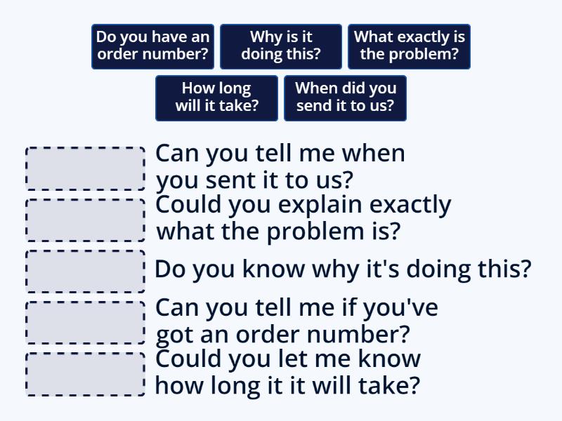 Direct vs. Indirect Questions - Match up