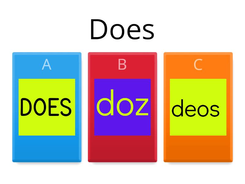 Sight word - does - Quiz