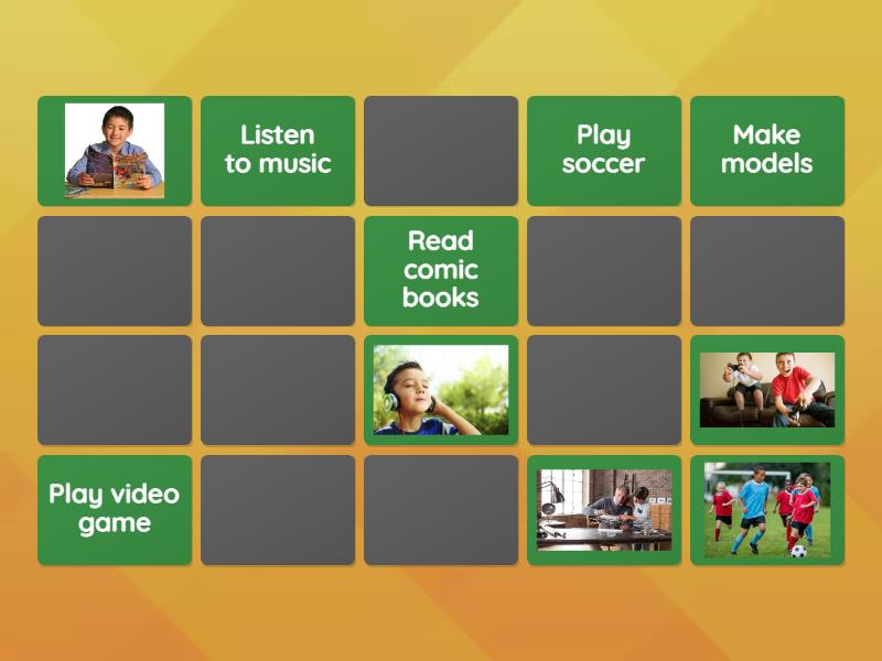 Hobbies and interests - Matching pairs