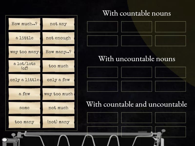 Countable vs uncountable quantity expressions. Choose the correct ...