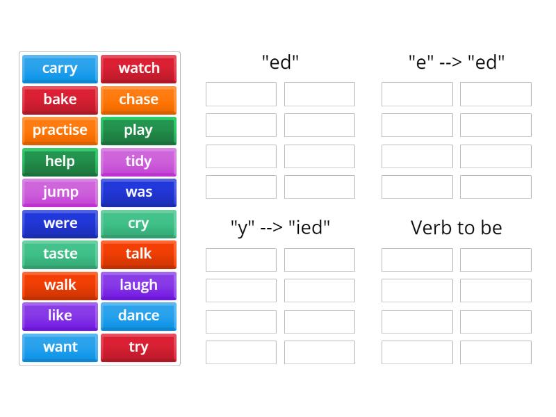 Ready 3B U2 G1 Regular Verb - Group sort