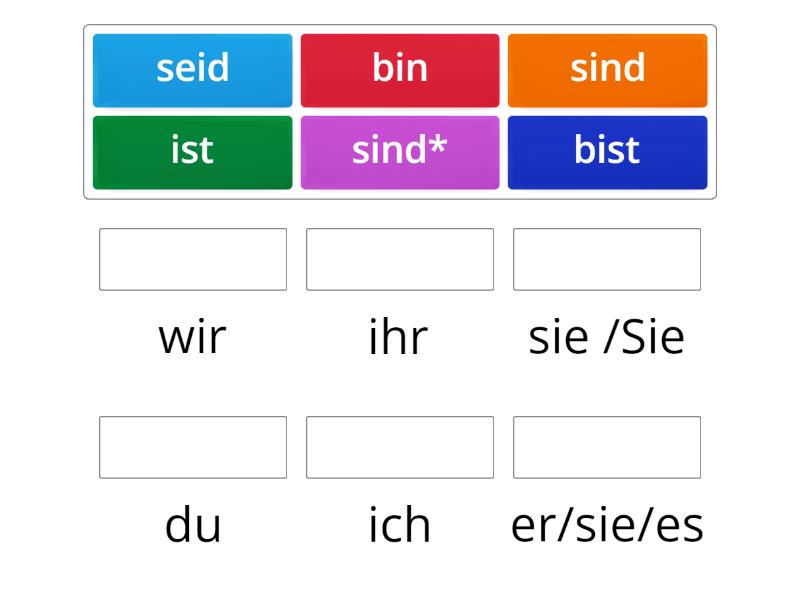 Konjugation vom Verb "sein" Präsens - It's a Match