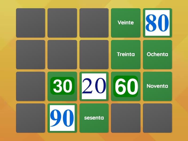 memorama de números 10 - Matching pairs