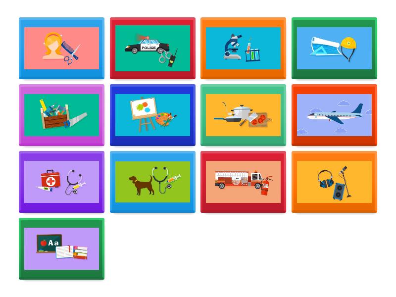 Professions Cards - Flip tiles