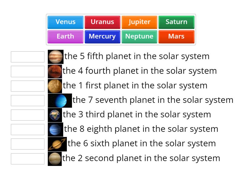 Order the planets - Match up