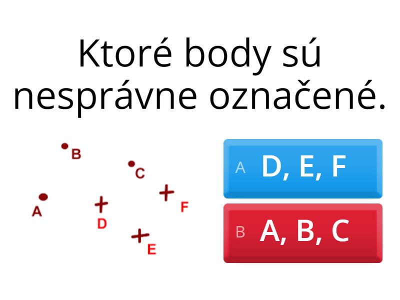 Geometria - priamky, body, polpriamky - Quiz