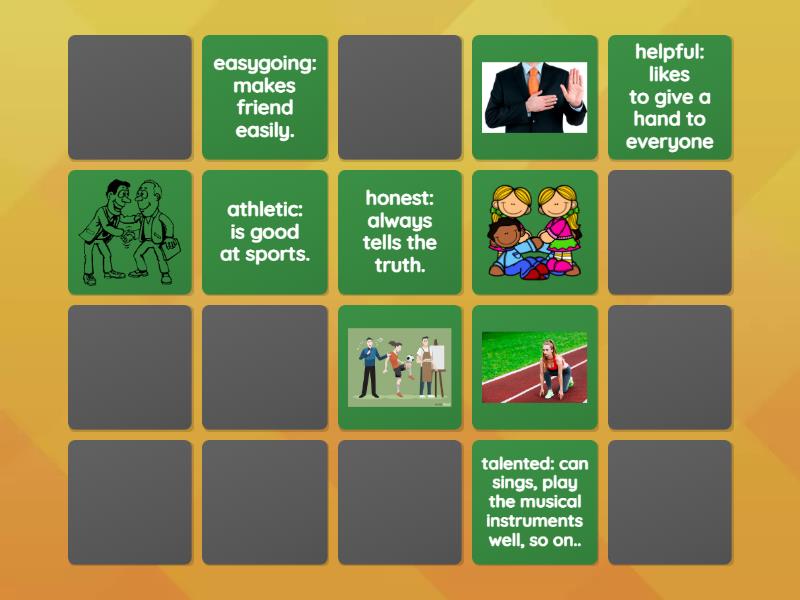 personality traits - Matching pairs