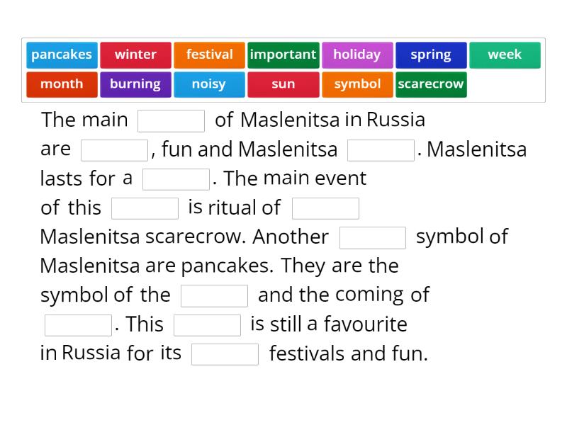 Maslenitsa festival - Missing word