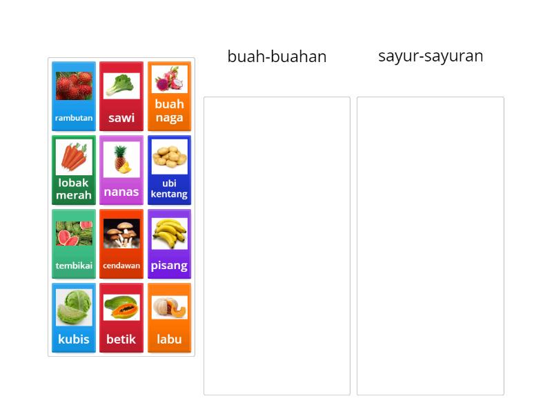 Bezakan buah-buahan dan sayur-sayuran (Differenciate fruits ...