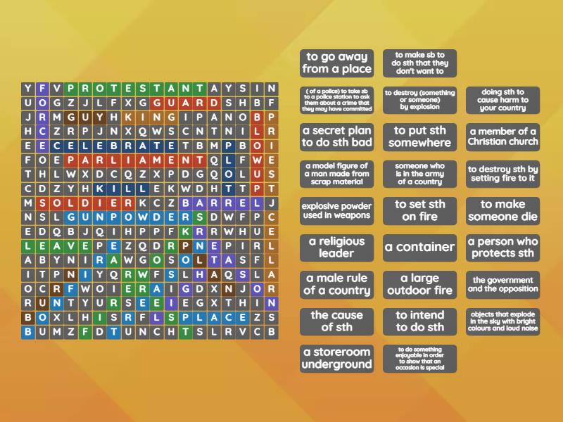 GUY FAWKES - Wordsearch
