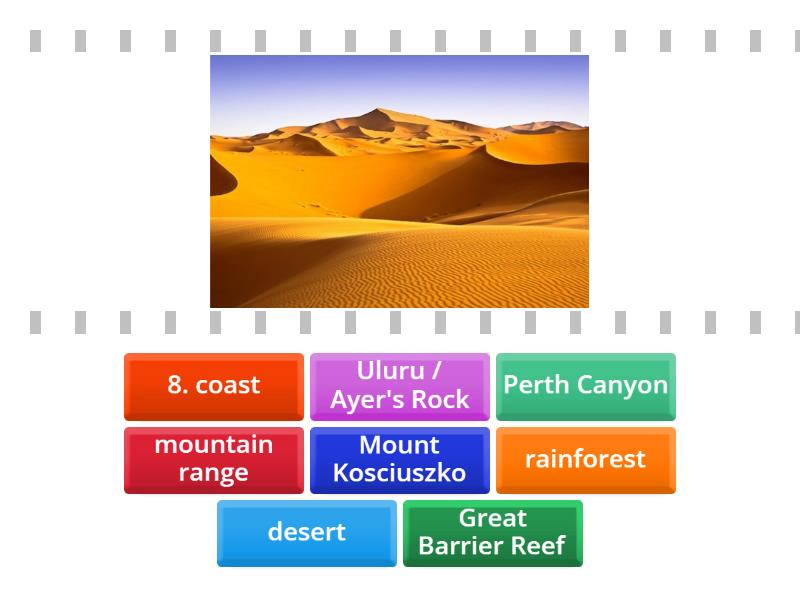 Australia Natural Landforms - Find the match