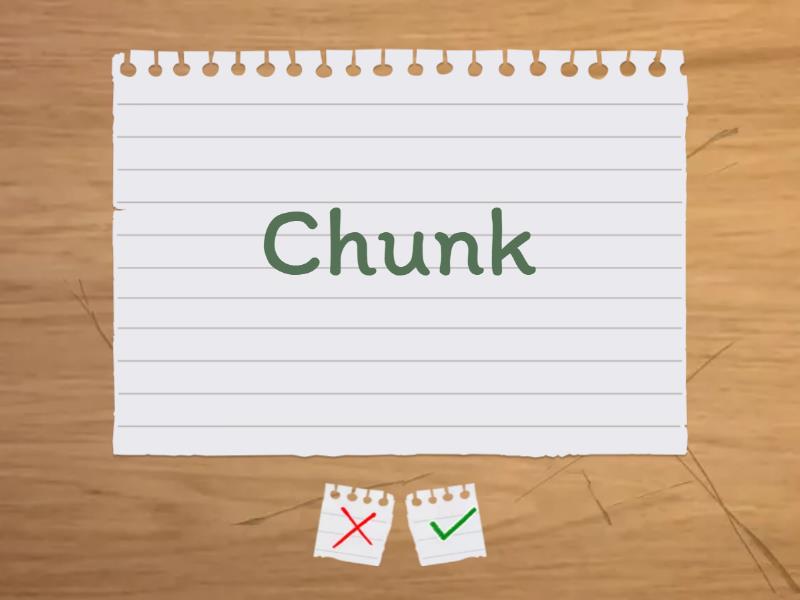 CHUNK (Chunk a word) - Flash cards