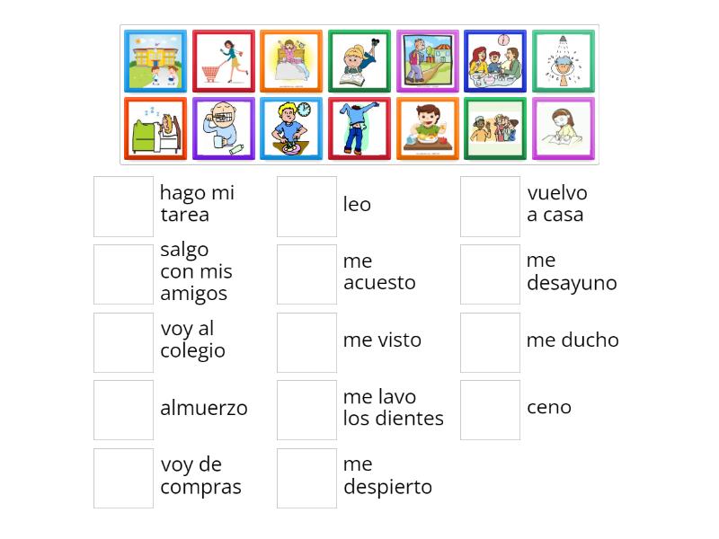 Spanish Daily Routines - Match up