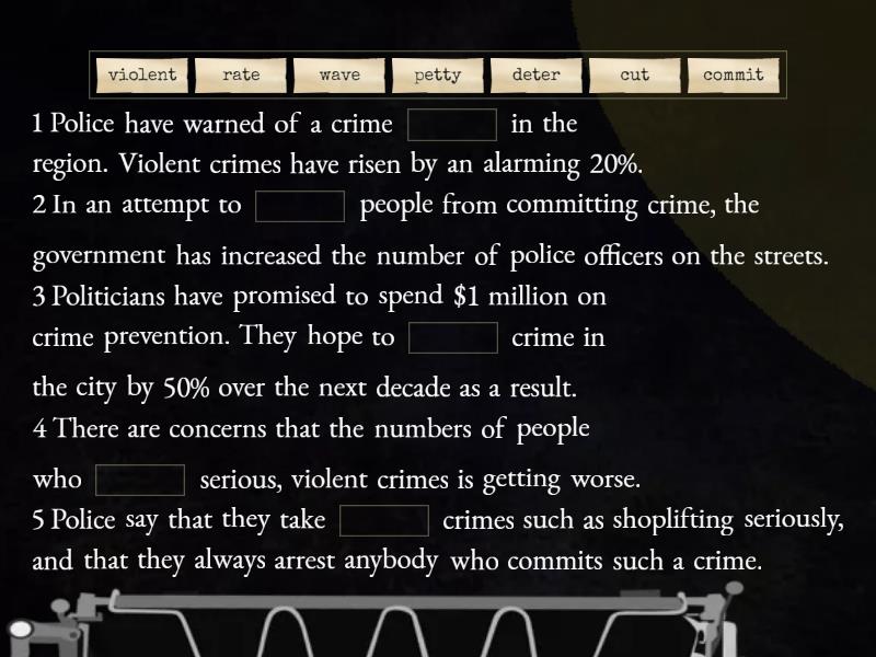 2F Crimes - Complete the sentence
