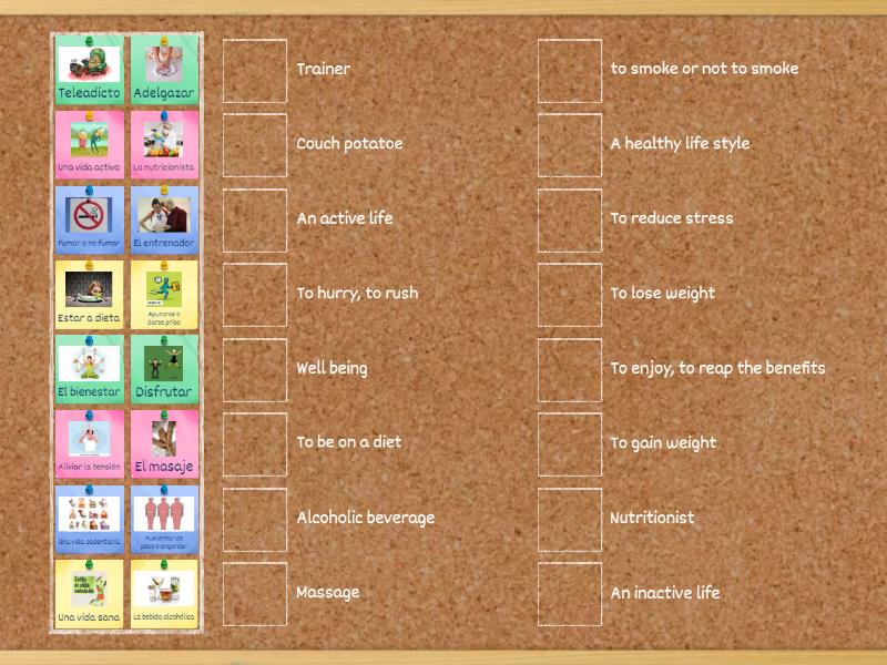 Vocabulario de la salud y el bienestar - Match up