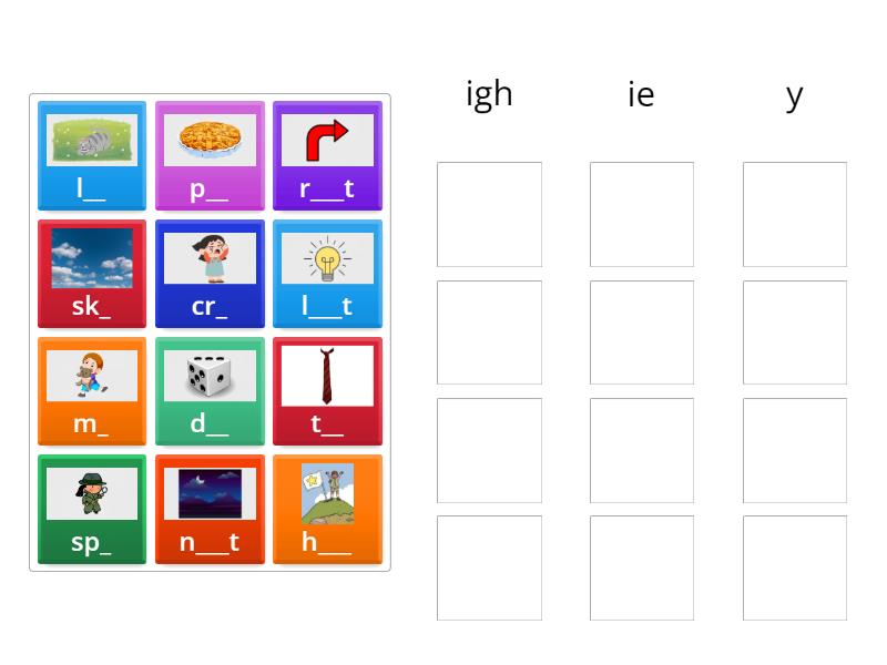 Oxford phonics 3 igh ie y - Group sort