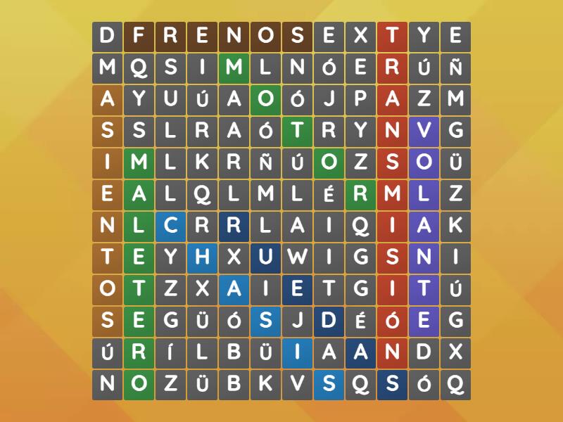 Algunas Partes de un Auto :P - Sopa de letras