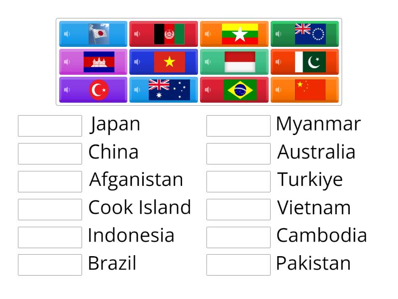 B1-B2 VCB Countries and Flags - Match up