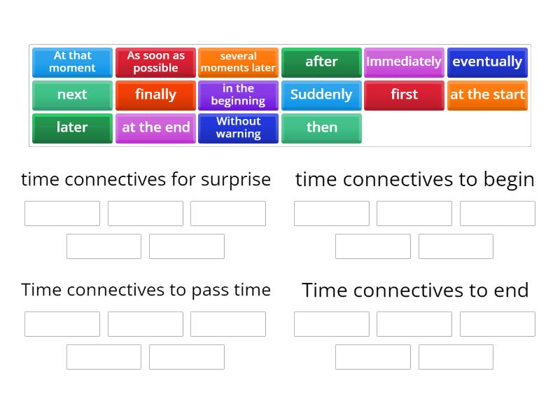 Sentence starters - Time - Group sort