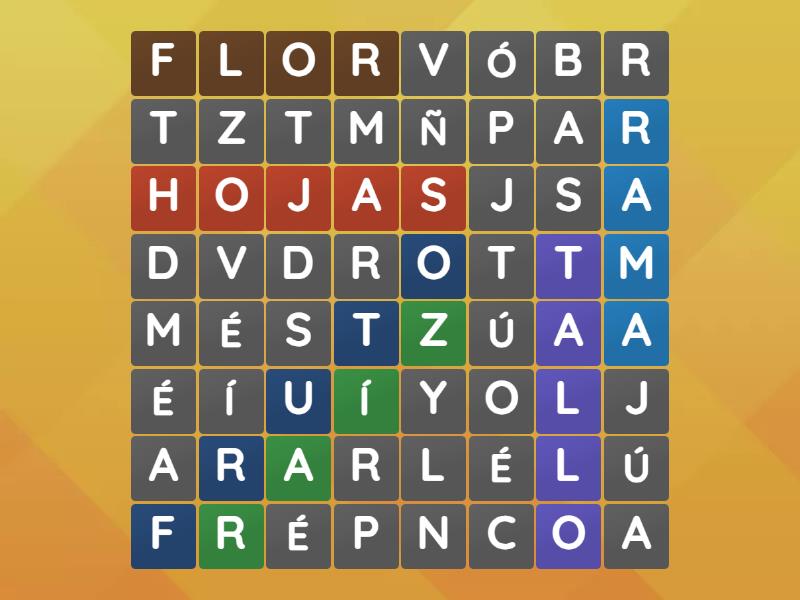 partes de las plantas - Sopa de letras