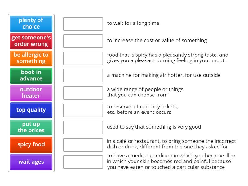 Unit 1 Vocabulary - Match up