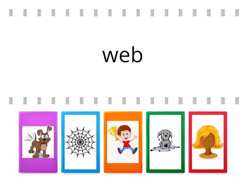 'w' CVC words match-up - Find the match