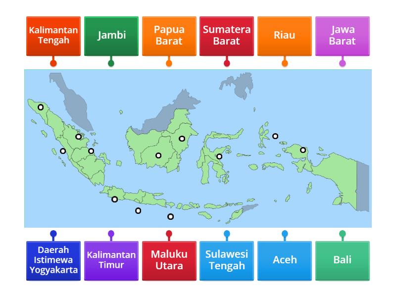 Peta Indonesia (batas provinsi) - Labelled diagram