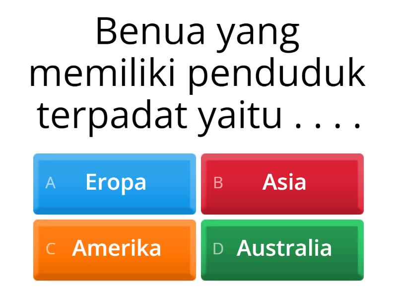 tentang enam benua - Quiz