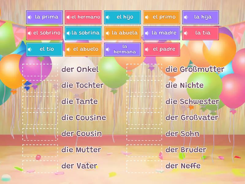 2. LA FAMILIA - the family - die Familie - Match up