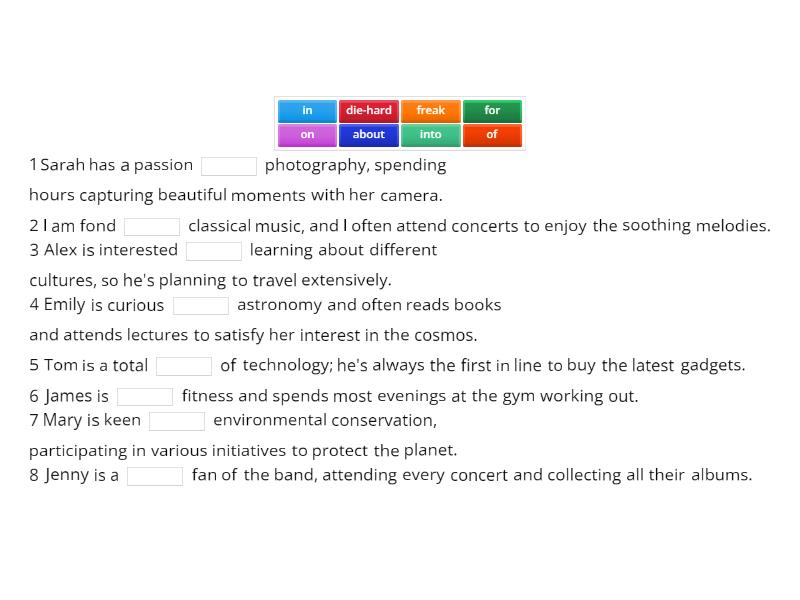 Passions: Task 3 - Missing word