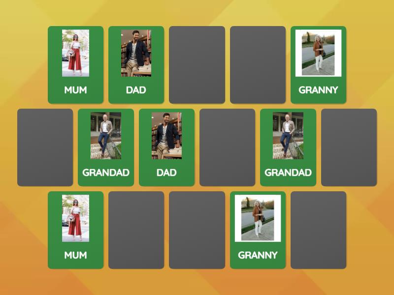 FAMILY MEMORY GAME /WHO IS BEHIND? CHILDREN 1 - Parejas