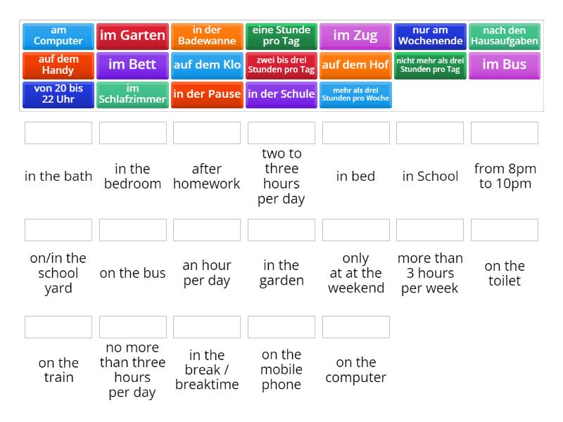 Stimmt 2 unit 2 - Match up