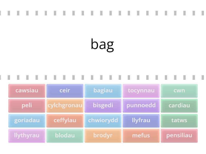 Be ydy'r lluosog? - Find the match