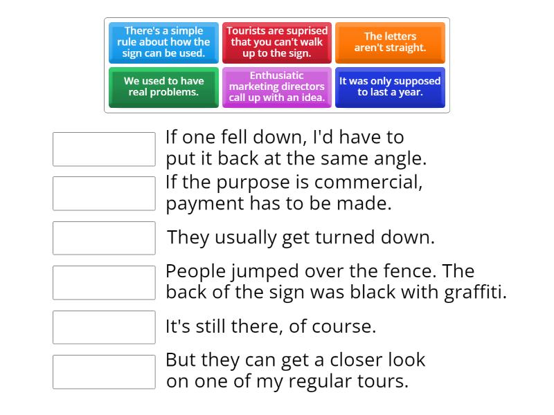 FCE Mock Term 2: Reading part 6 - Match up