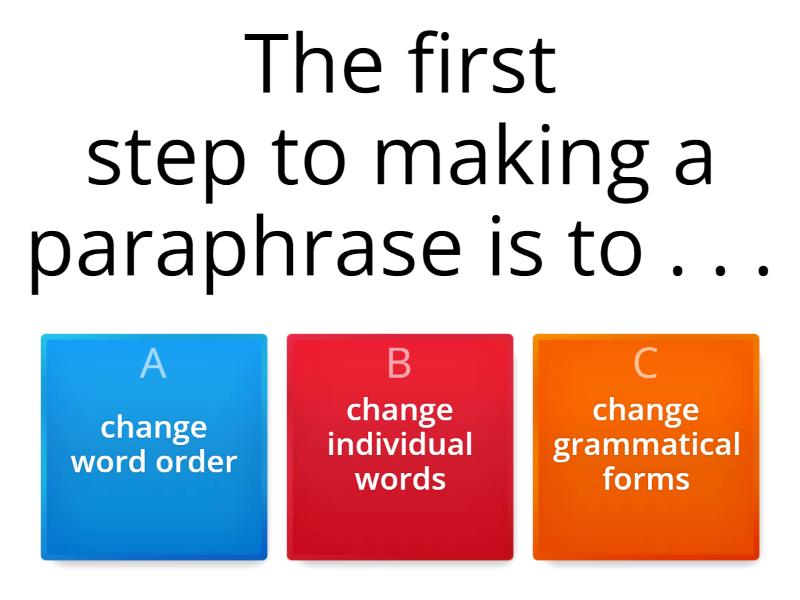 Paraphrasing & Summary Writing - Cuestionario