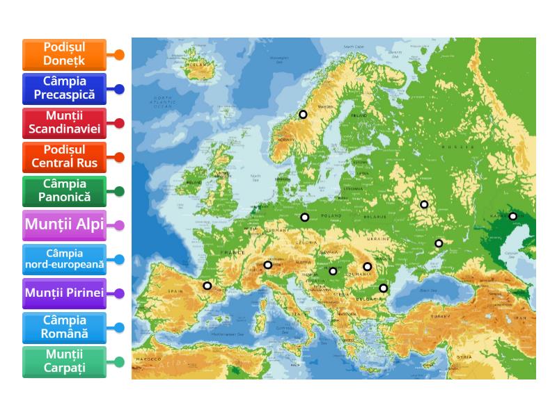 Relieful Europei - Labelled diagram