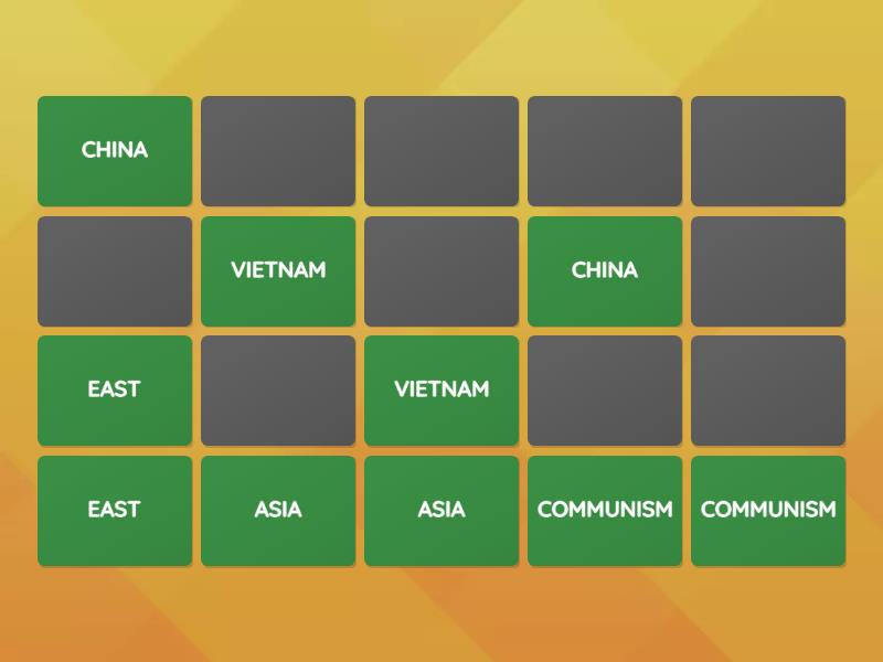 COMMUNISM IN EAST ASIA - Matching pairs