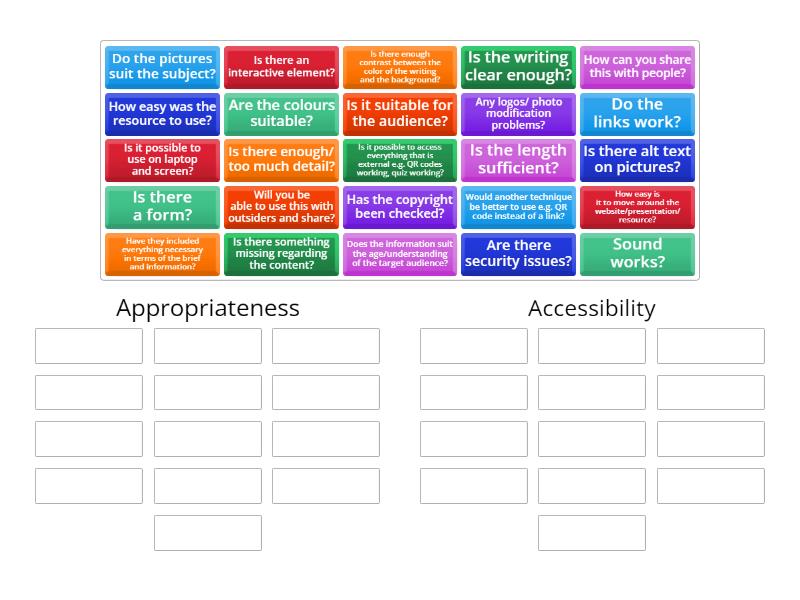 Evaluating a multimedia resource (Part 4) - Group sort