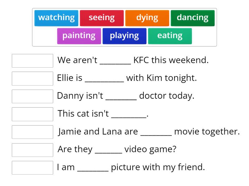 Present continuous tense - Match up