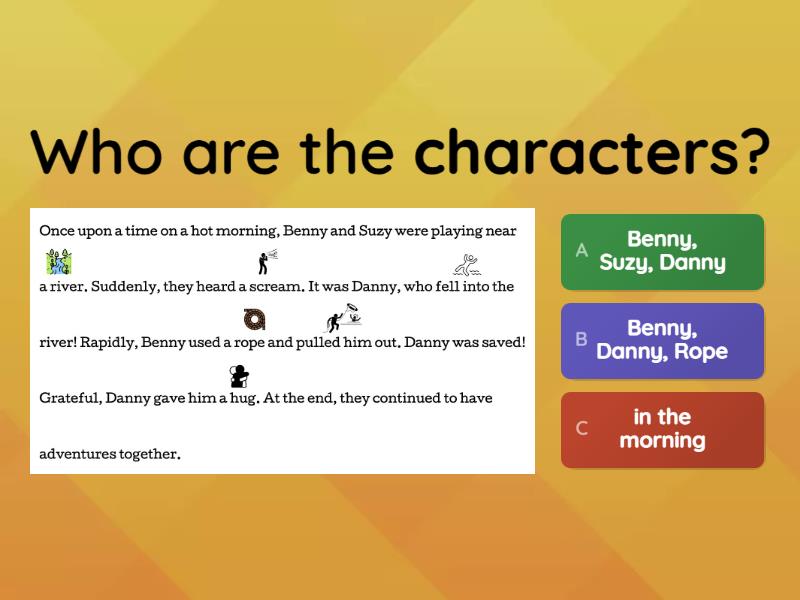 Review: Characters, setting, problem, solution - Quiz
