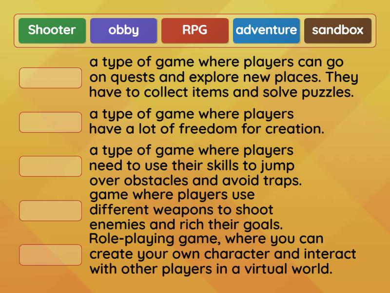 Types of games Matching - Match up